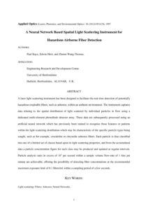 A Neural Network Based Spatial Light Scattering Instrument for Hazardous airborne fiber ...